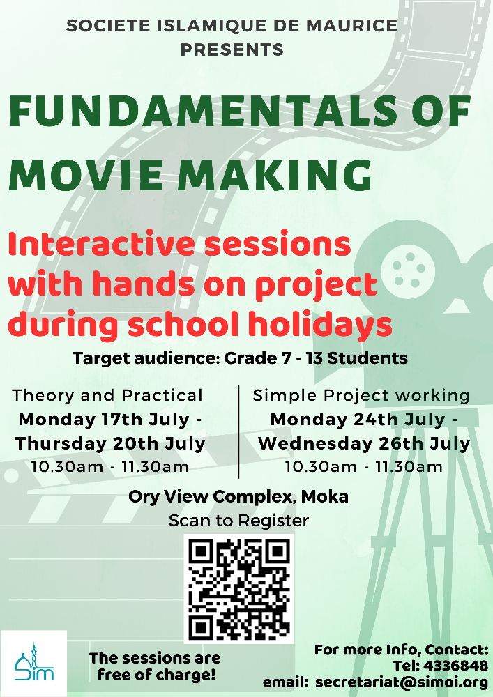 Fundamentals of Movie Making – Société Islamique de Maurice